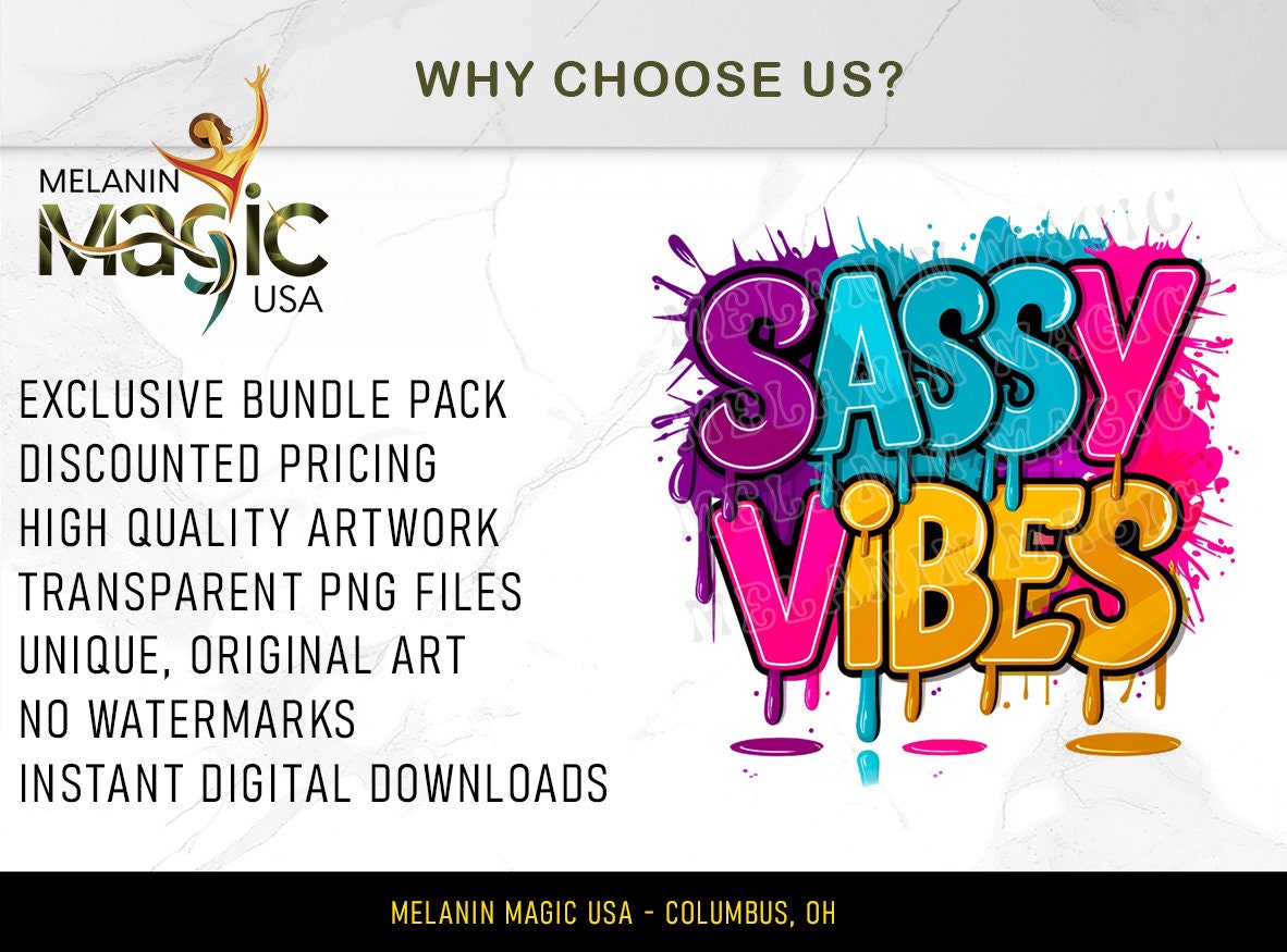 Sassy Vibes Png Digital Download, Graffiti-inspired Png, Colorful ...