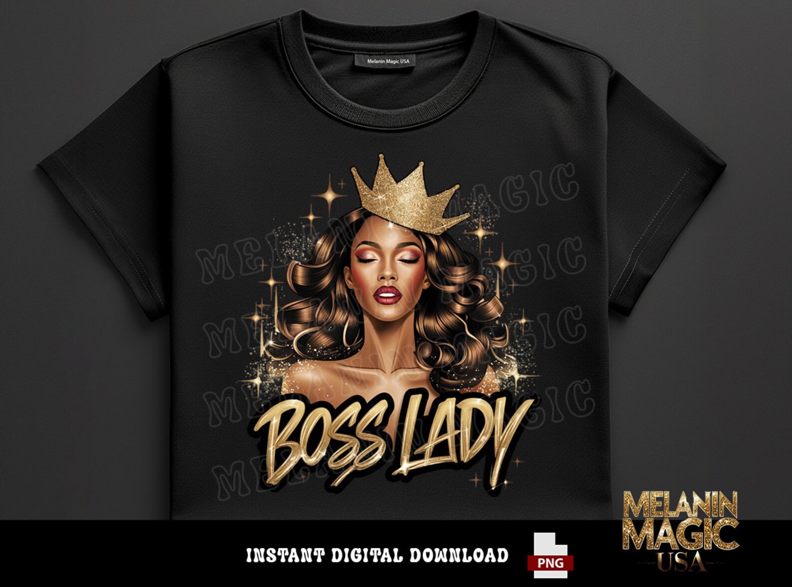 Boss Lady Png Sublimation Design, Glamorous Gold Png, Boss Lady Crown ...