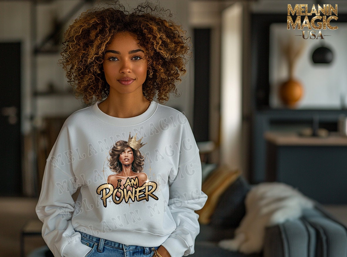 I Am Power Png Sublimation Design, Empowerment Png, Black Woman Png ...