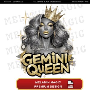 Gemini Queen Png Sublimation Design, Zodiac Png, Glamorous Queen Png ...