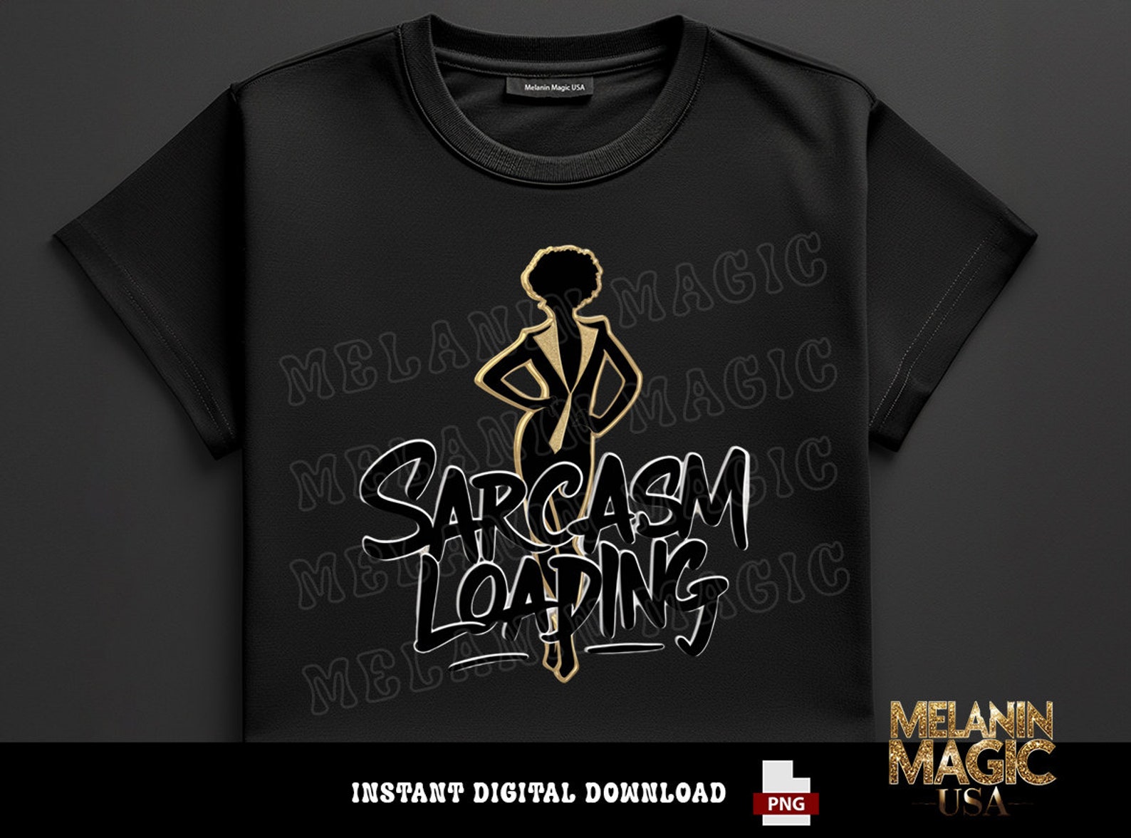 Sarcasm Loading Png Sublimation Design, Afro Silhouette Png, Edgy Humor ...