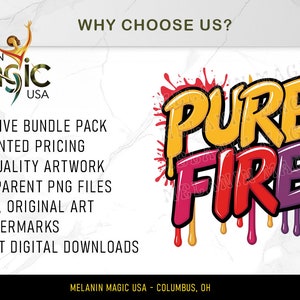 Pure Fire Png Sublimation Design, Graffiti Style Png, Inspirational ...