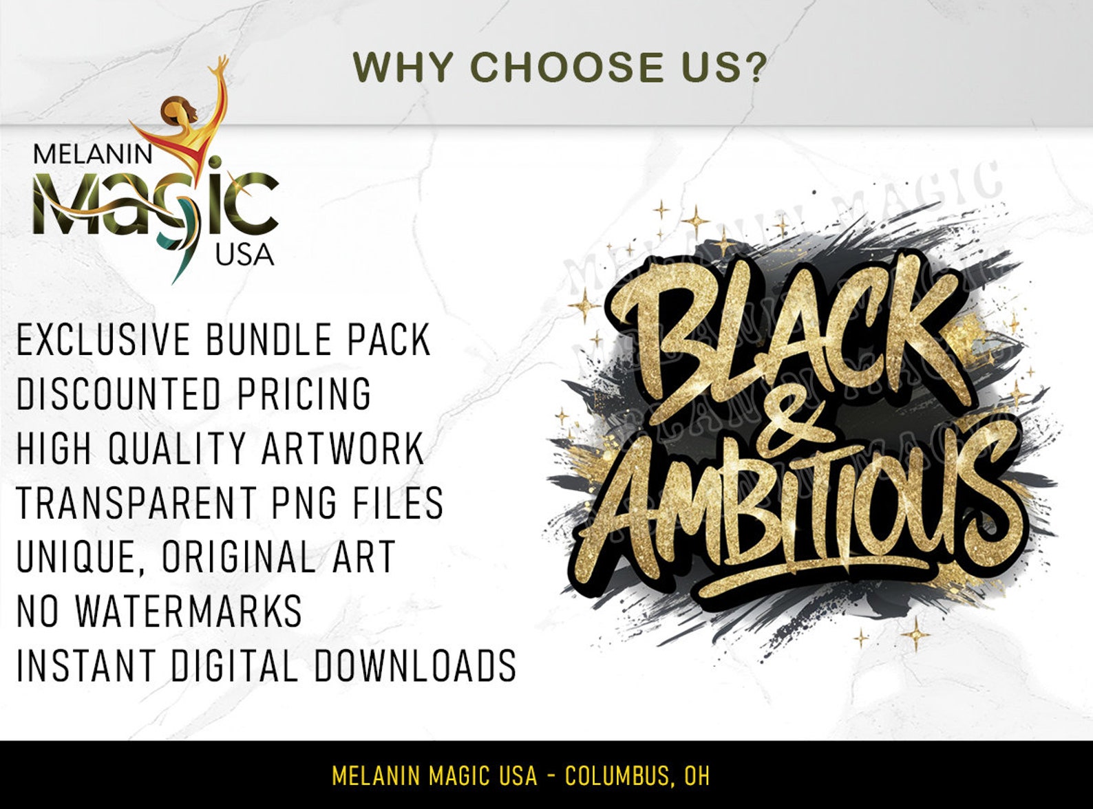 Black and Ambitious Png Sublimation Design, Black Excellence Png, Black ...