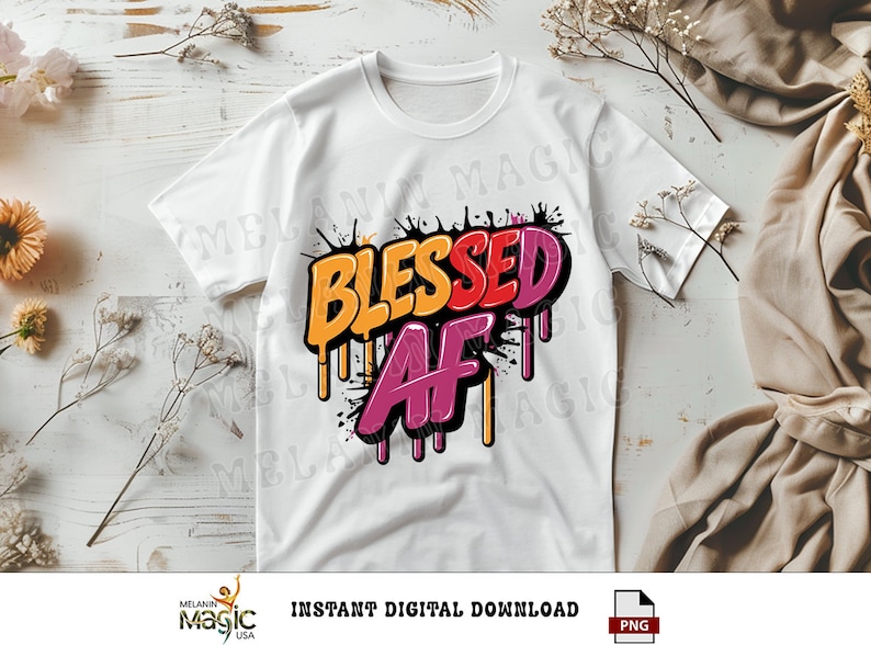 Blessed AF Graffiti Png Sublimation Design, Urban Art Png, Street Art ...