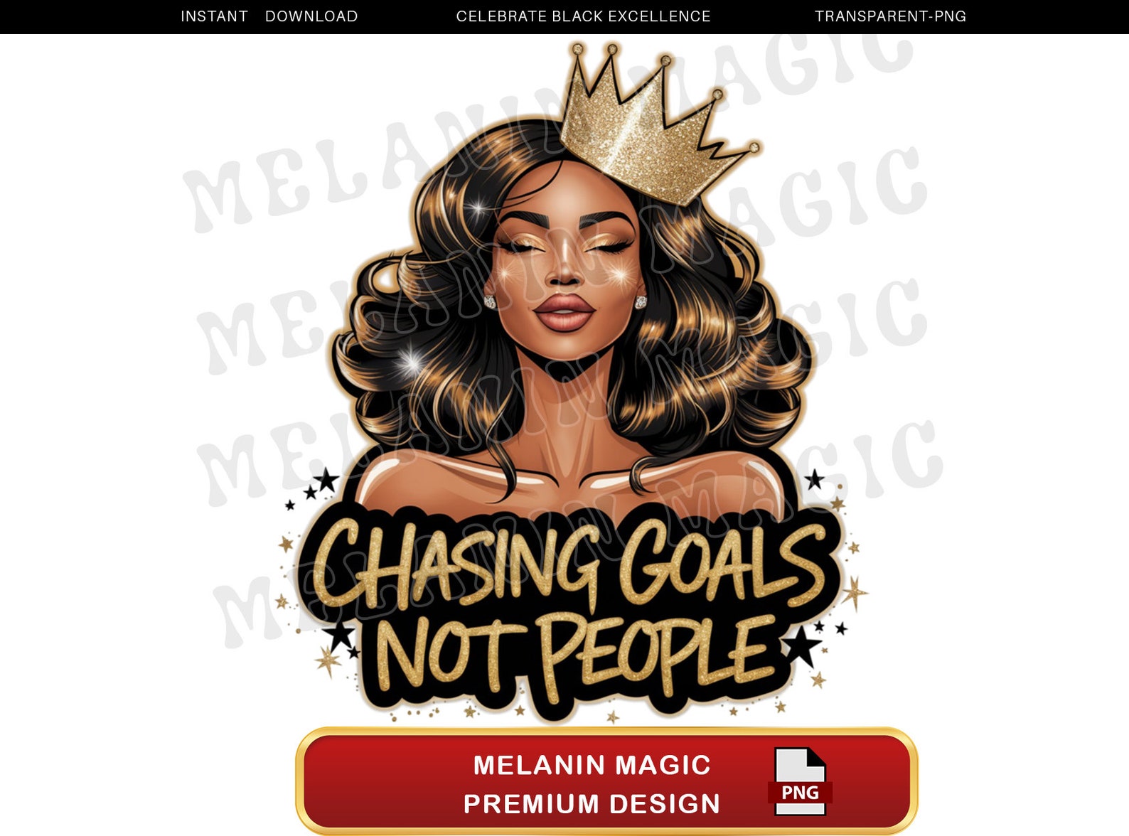 Chasing Goals Not People Png Sublimation Design, Glamorous Woman Png ...