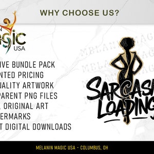 Sarcasm Loading Png Sublimation Design, Afro Silhouette Png, Edgy Humor ...