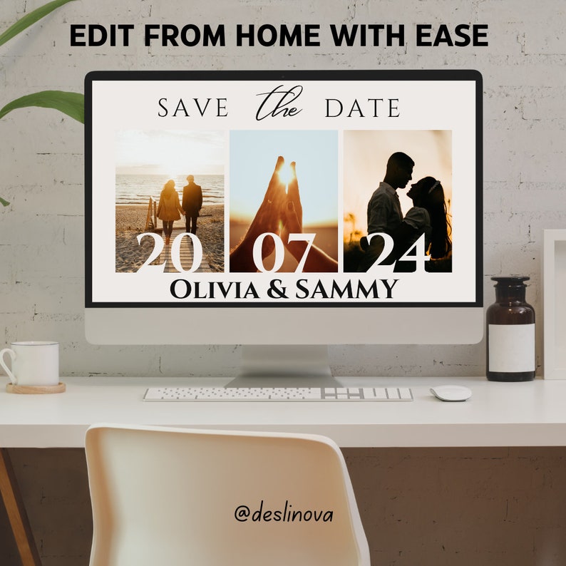 Photo Save the Date Template, Simple Save the Date Wedding, Minimalist ...