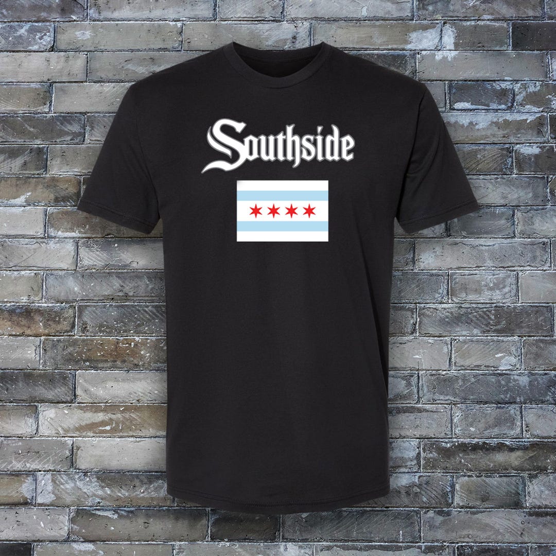 Southside Chicago Flag Black T-shirt - Etsy