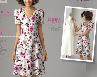 V neck dress pattern | Etsy