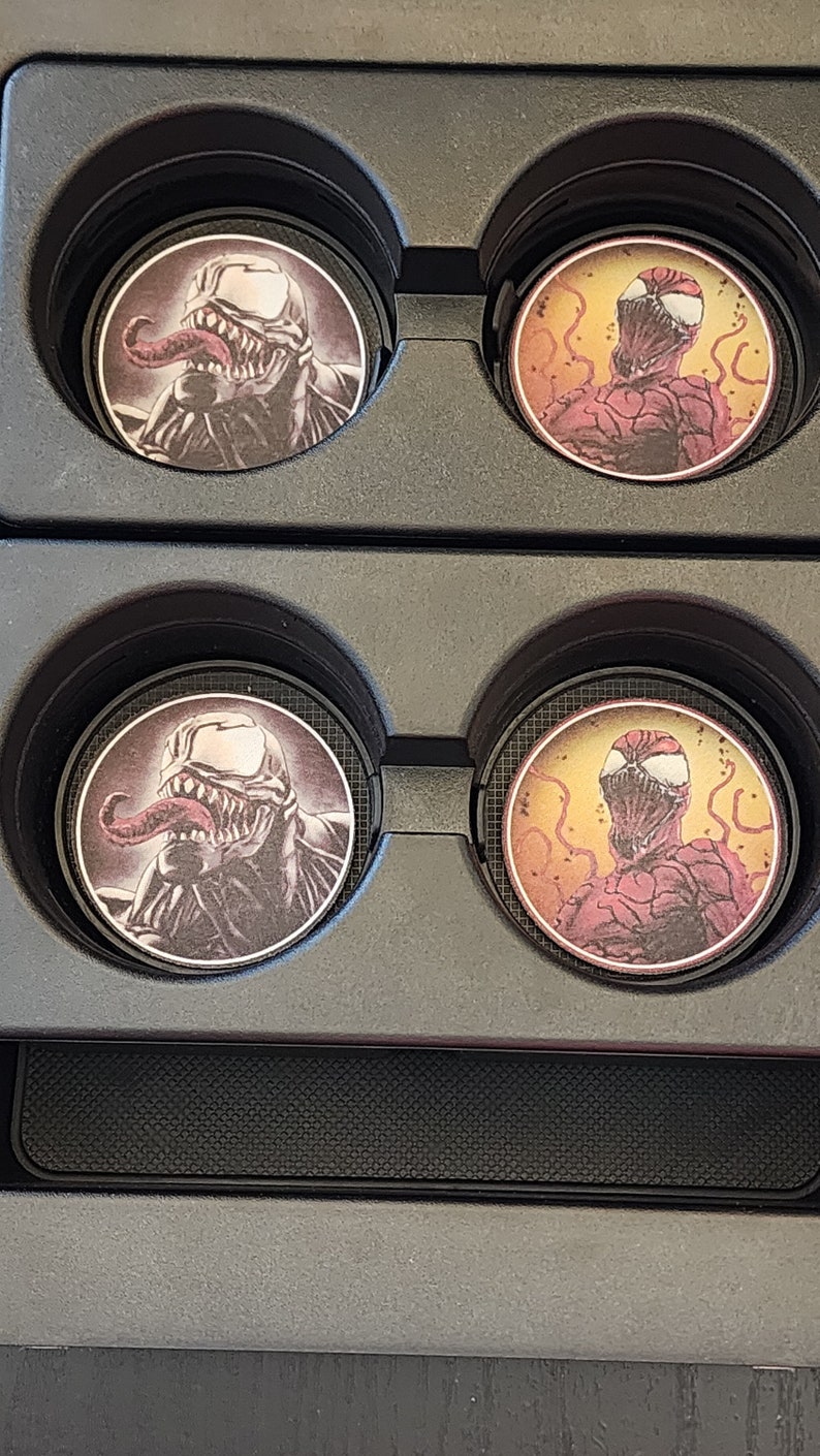 Venom, Carnage, Coaster Set, Car Accessories, Car Decor, Car Coasters ...