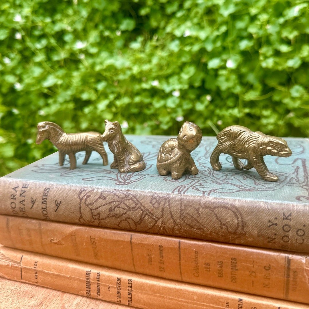 Vintage Miniature Brass Animal Figurines | Brass Horse Dog Turtle Bear ...