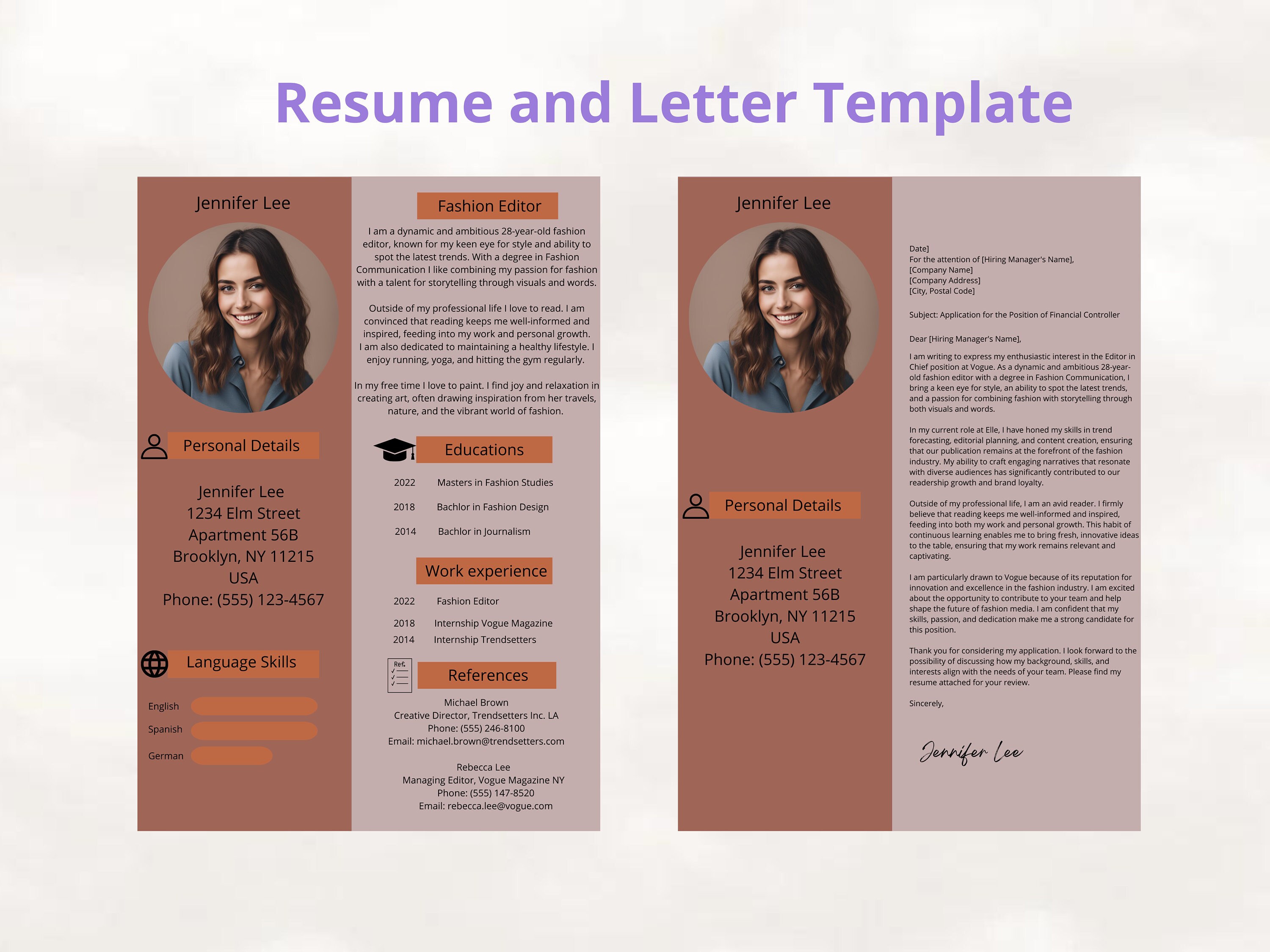 Modern Resume Template for Creatives 2025 | Canva Editable | Executive ...