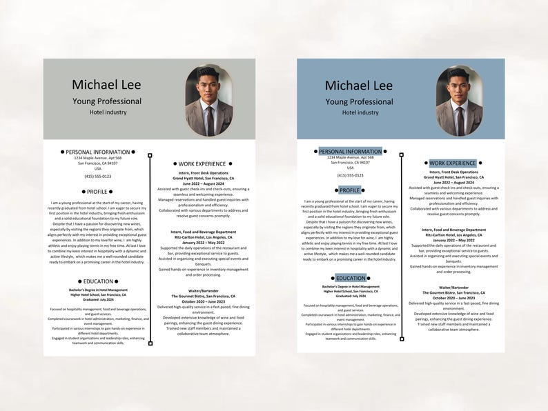 Professional Resume Template | Photo Included | Canva Editable | Cover ...