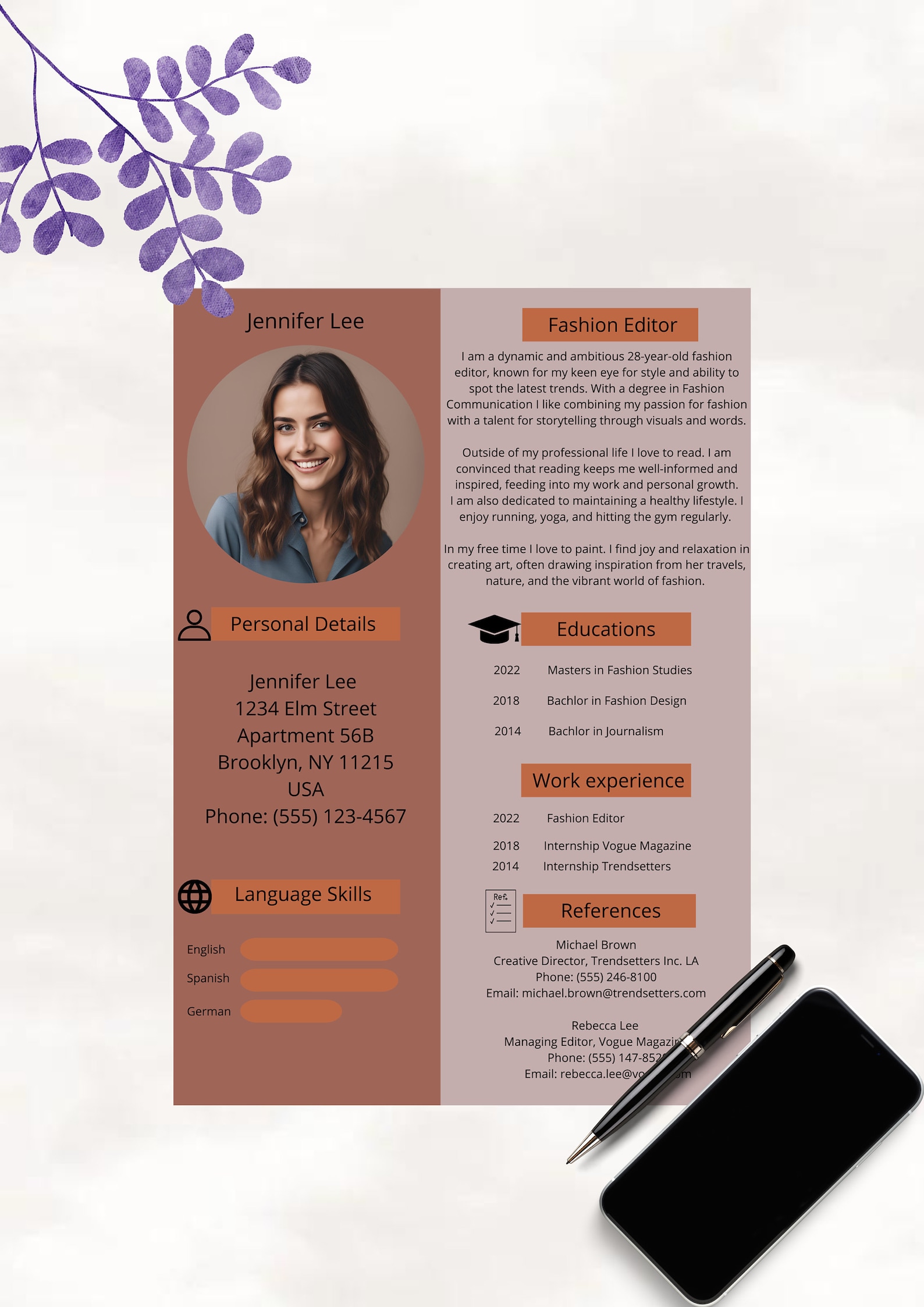 Modern Resume Template for Creatives 2025 | Canva Editable | Executive ...