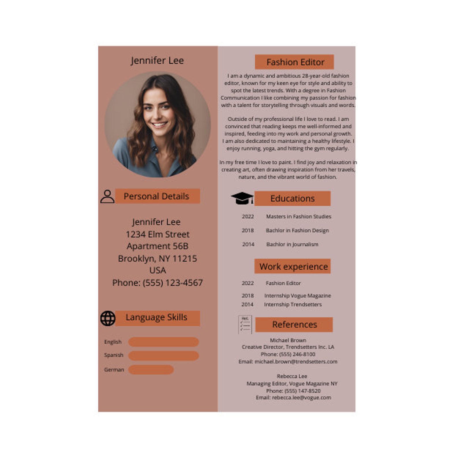 Modern Resume Template for Creatives 2025 | Canva Editable | Executive ...