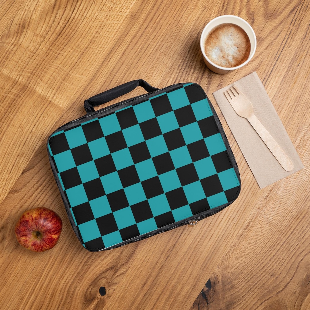 Tanjiro Checkered Lunch Box: Insulated Anime Lunch Tote - Etsy UK