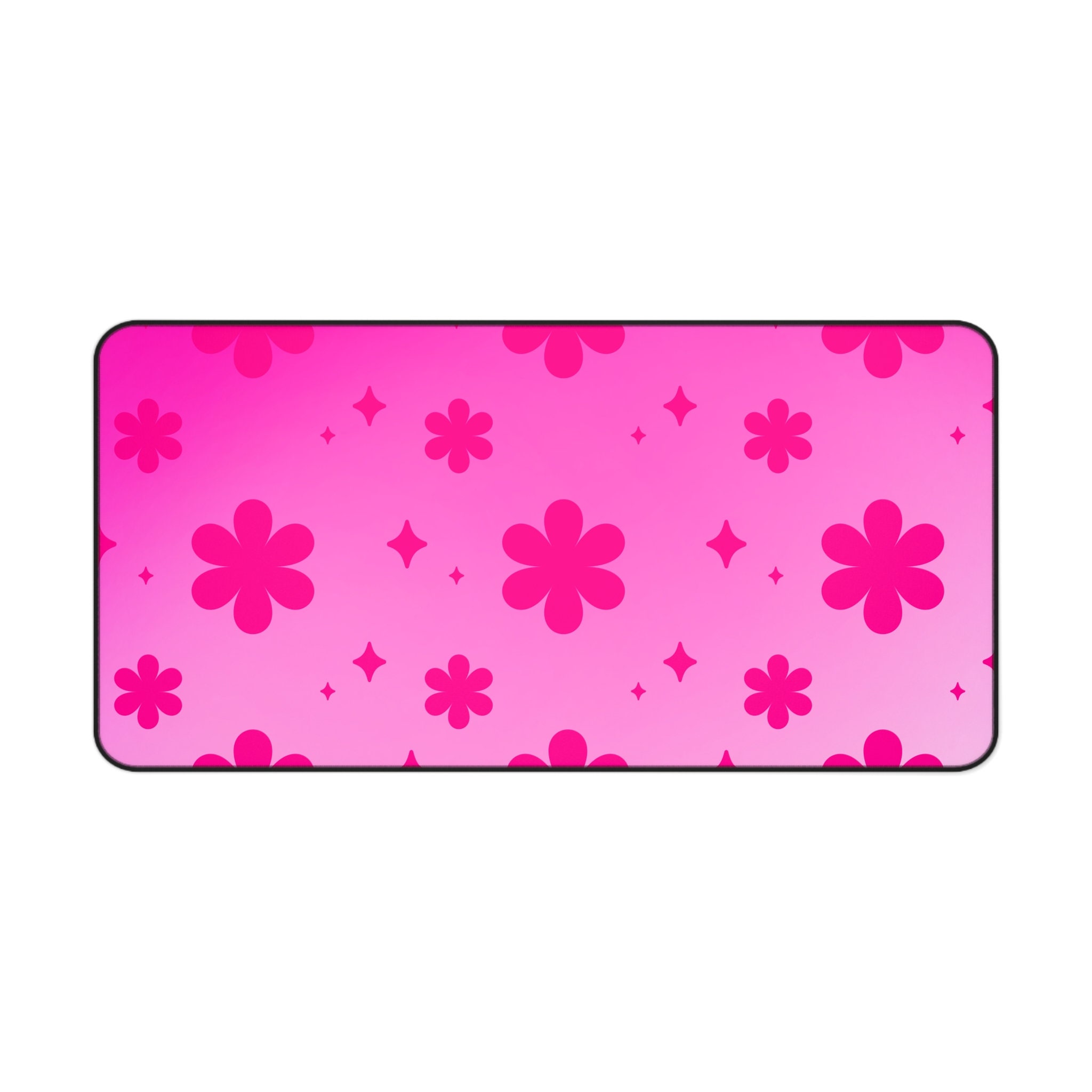 Hot Pink Desk Mat Barbiecore Deskmat Floral Desk Mat Cute Large ...