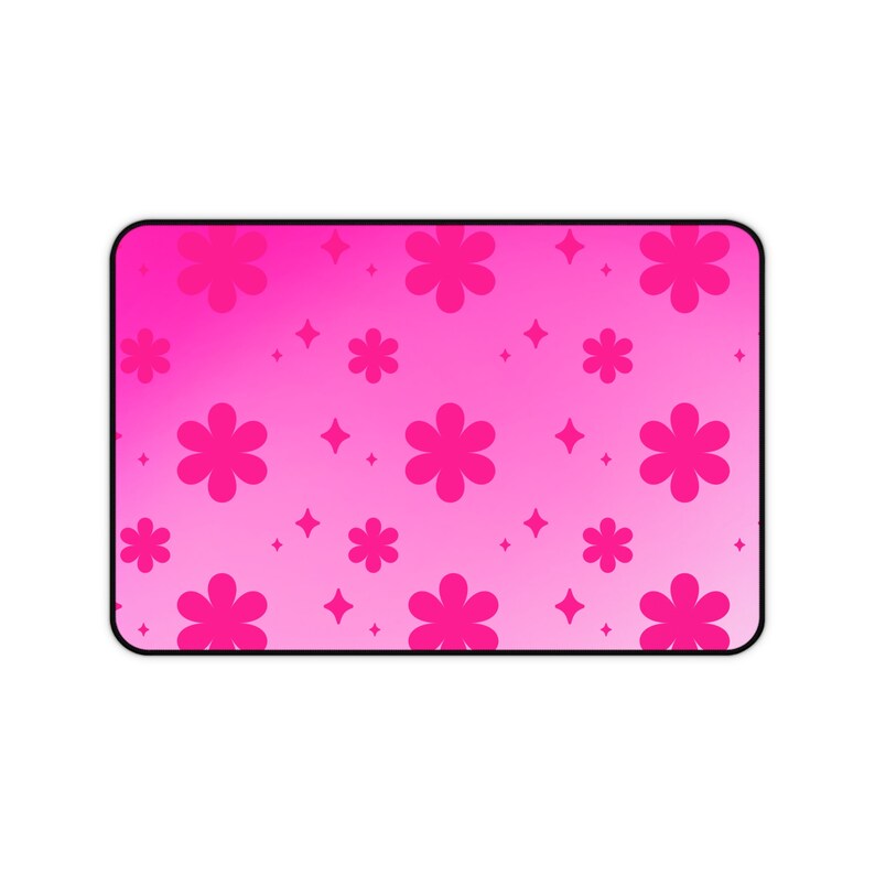 Hot Pink Desk Mat Barbiecore Deskmat Floral Desk Mat Cute Large ...