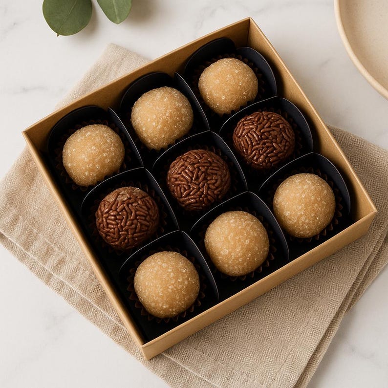 Brigadeiros Gift Box: Gourmet Brazilian Chocolate Truffles - Set of 9 ...