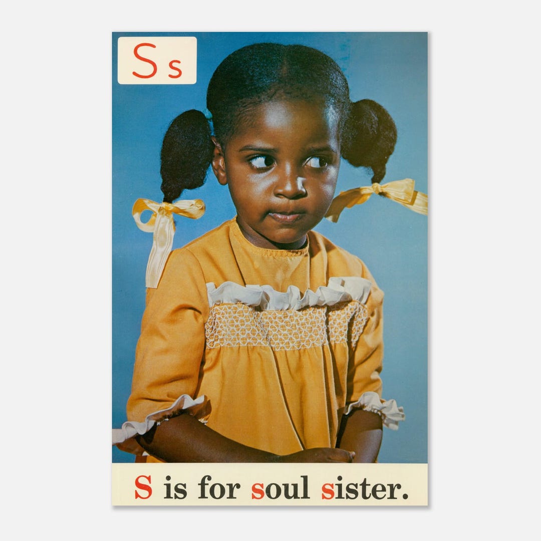 S is for Soul Sister 16x24" Vintage Alphabet Poster - Etsy