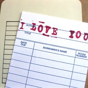 Valentine Card // Checking You Out Library Card // Funny | Etsy