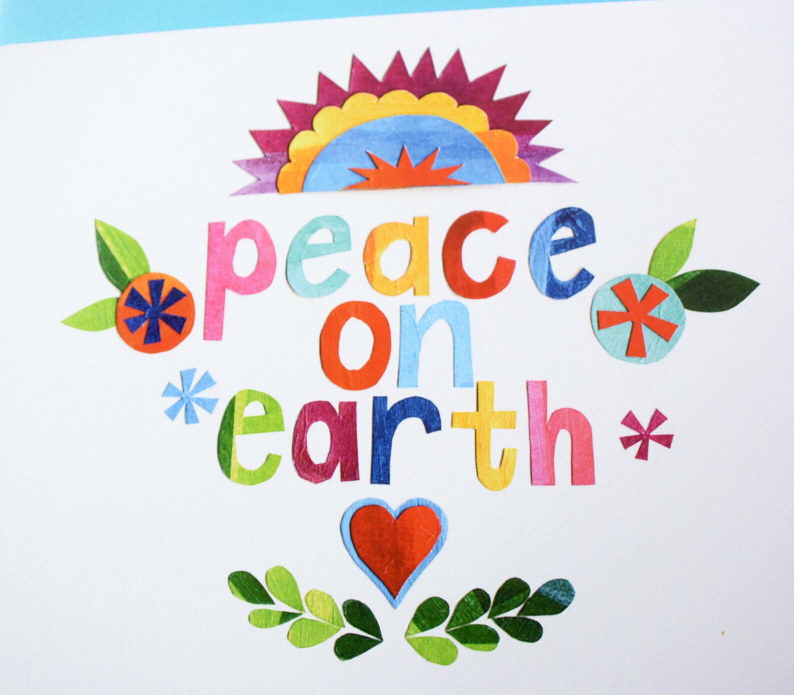 Christmas Card // Peace on Earth // Collage Art - Etsy