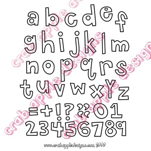 Printable // Lowercase Letters Numbers // Color Your Own - Etsy