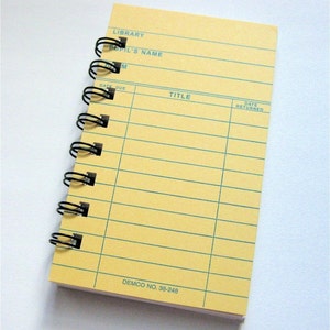 Notebook // Library Card Note Book // Teacher Gift - Etsy