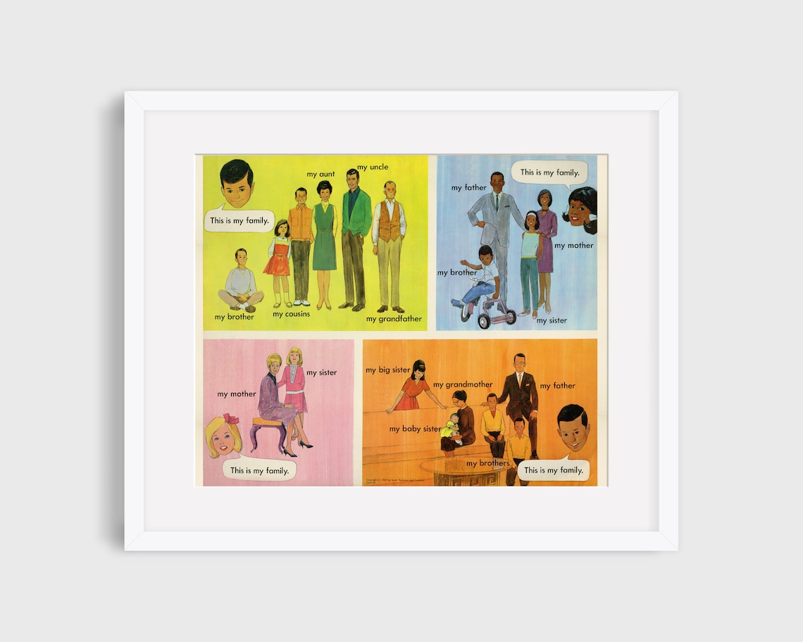 Multicultural Family Teaching Poster // Vintage Restoration - Etsy
