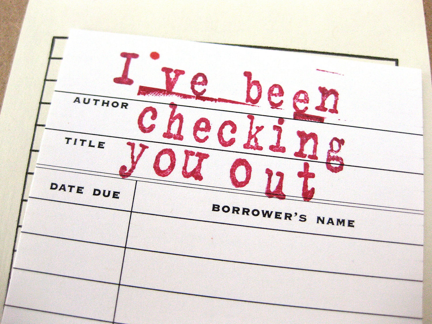 Valentine Card // Checking You Out Library Card // Funny - Etsy