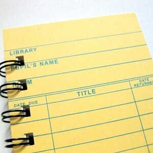 Notebook // Library Card Note Book // Teacher Gift - Etsy