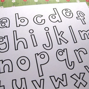 Printable // Lowercase Letters Numbers // Color Your Own - Etsy