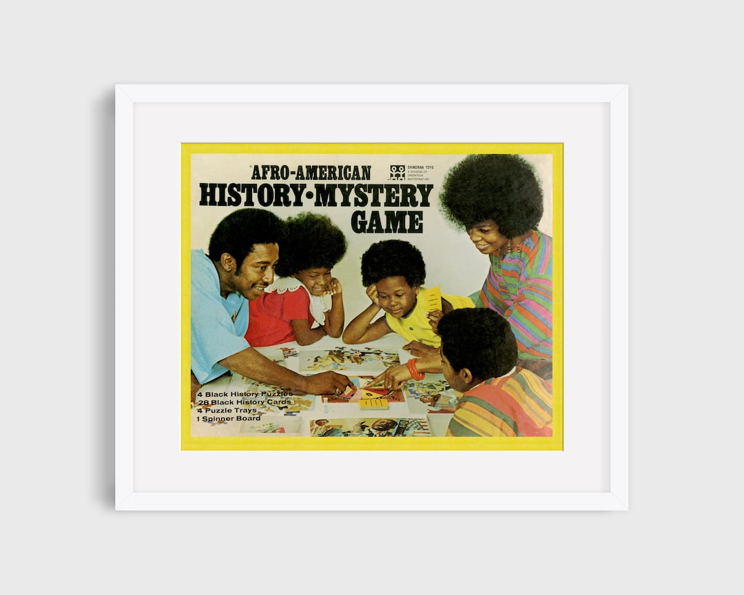 Afro American History Mystery Board Game Cover Poster // Vintage ...