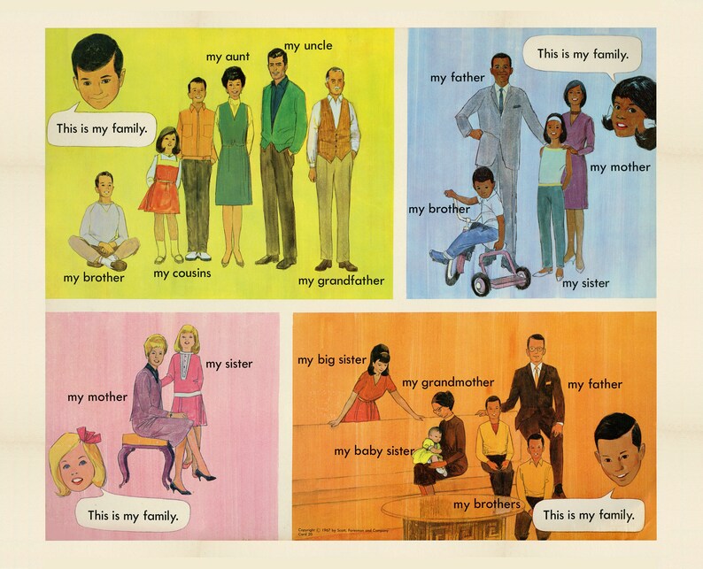 Multicultural Family Teaching Poster // Vintage Restoration - Etsy
