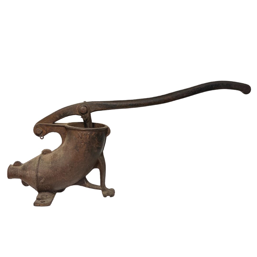 Antique 24" X 11.5" Cast Iron Sausage Press Farmhouse Core Shabby Chic ...