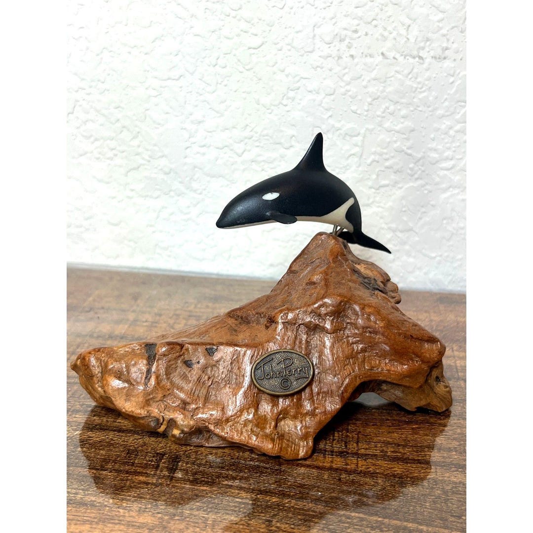 John Perry Orca Killer Whale Sculpture Burlwood Ocean Sea Wildlife ...