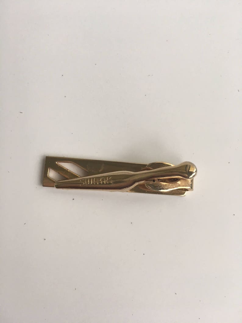 Vintage Gold Tone Art Deco Swank Tie Clip Mid Century Modern - Etsy