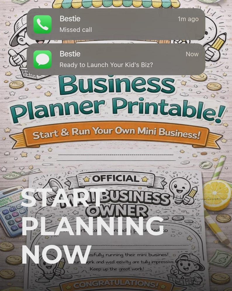 Kids Business Planner Printable | Entrepreneur Workbook, Goal Tracker ...