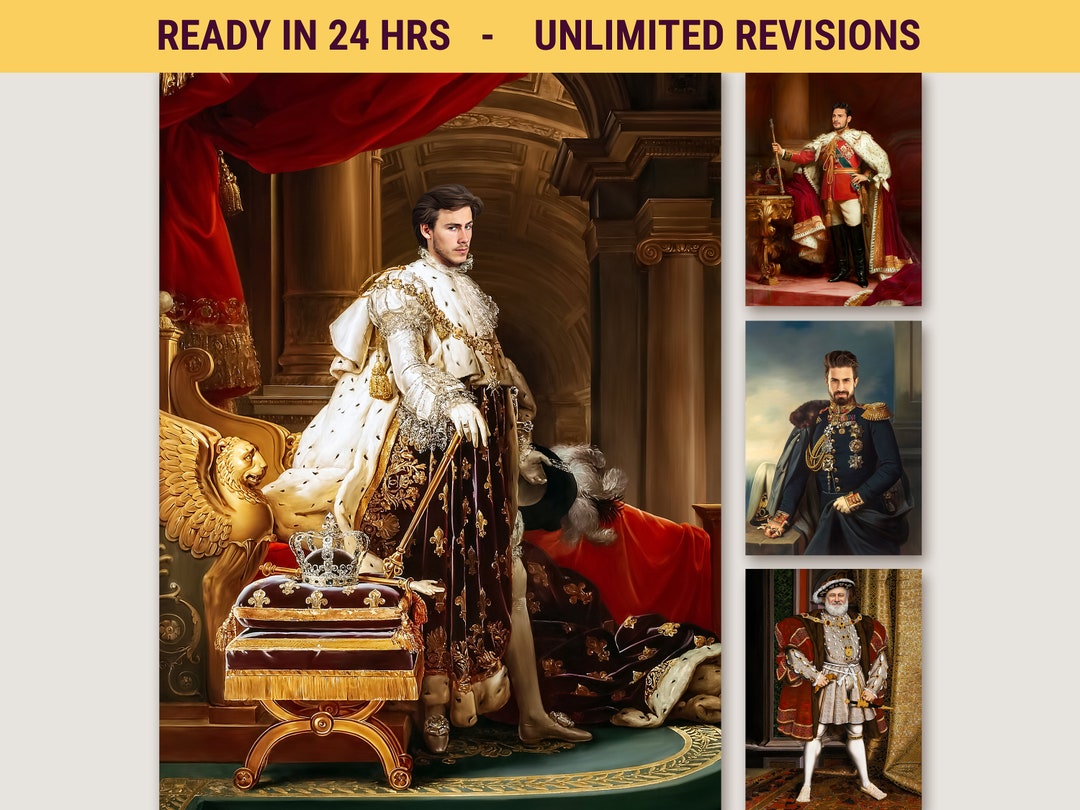 Custom Royal Portrait From Photo, Best Fathers Day Gift for Him ...