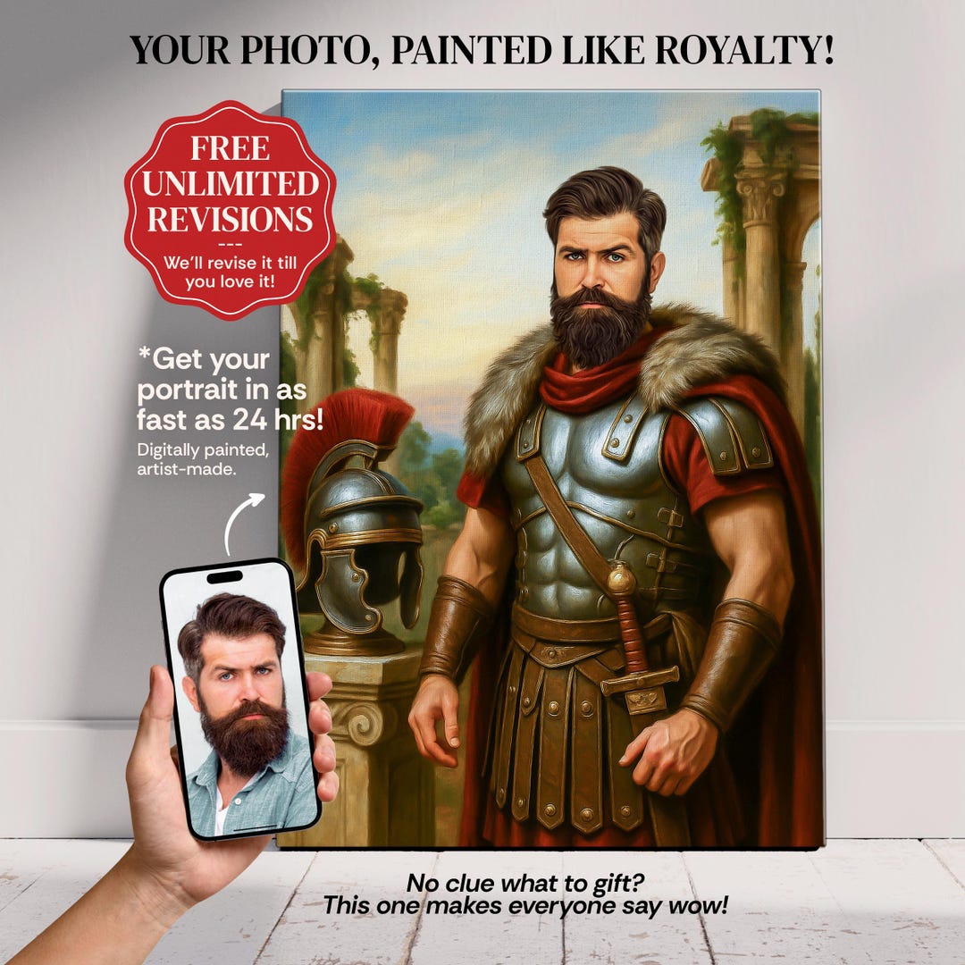 Custom Roman Gladiator Portrait From Photo: Roman Warrior Portrait ...