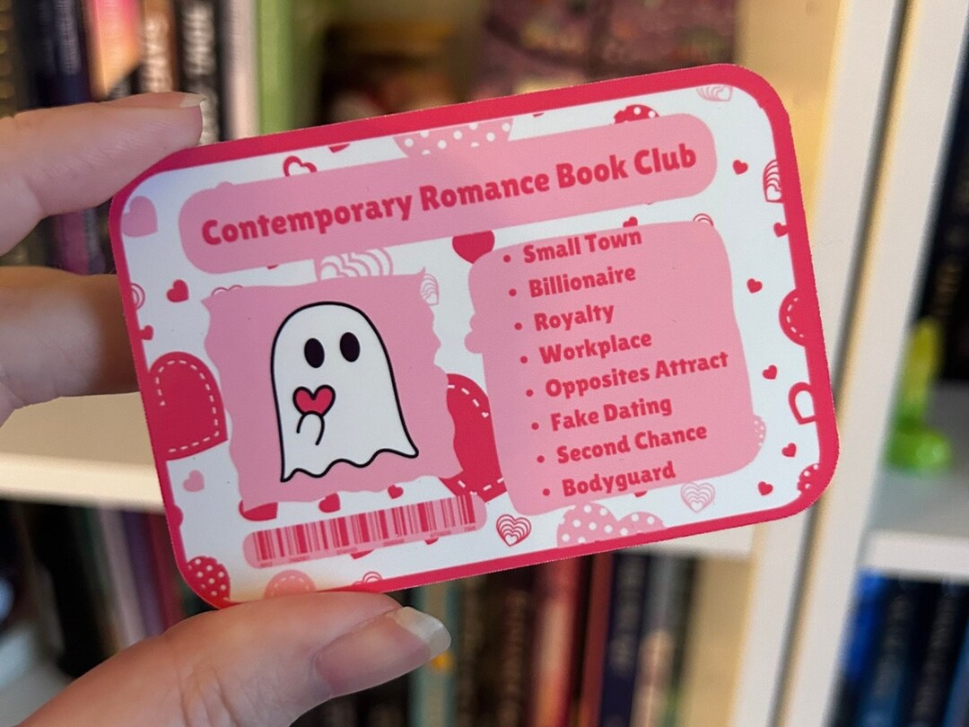 Contemporary Romance Book Club Library Card Sticker - Romcom - Spicy ...