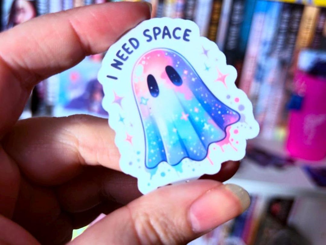 I Need Space Ghost Sticker - October - Introvert - Ghostie - Halloween ...