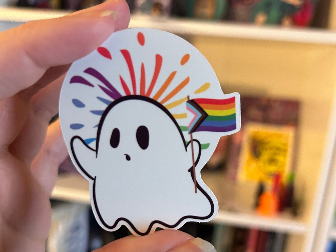 Pride Ghost Sticker - Pride - Rainbow Flag - Fireworks - Ghosts ...