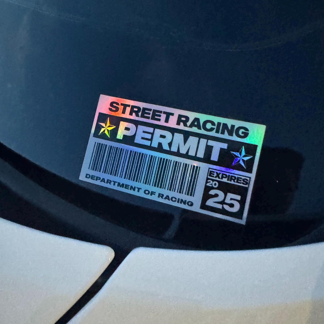 STREET RACING PERMITS Sticker - Sticker for Cars, Laptop, Vehicle ...