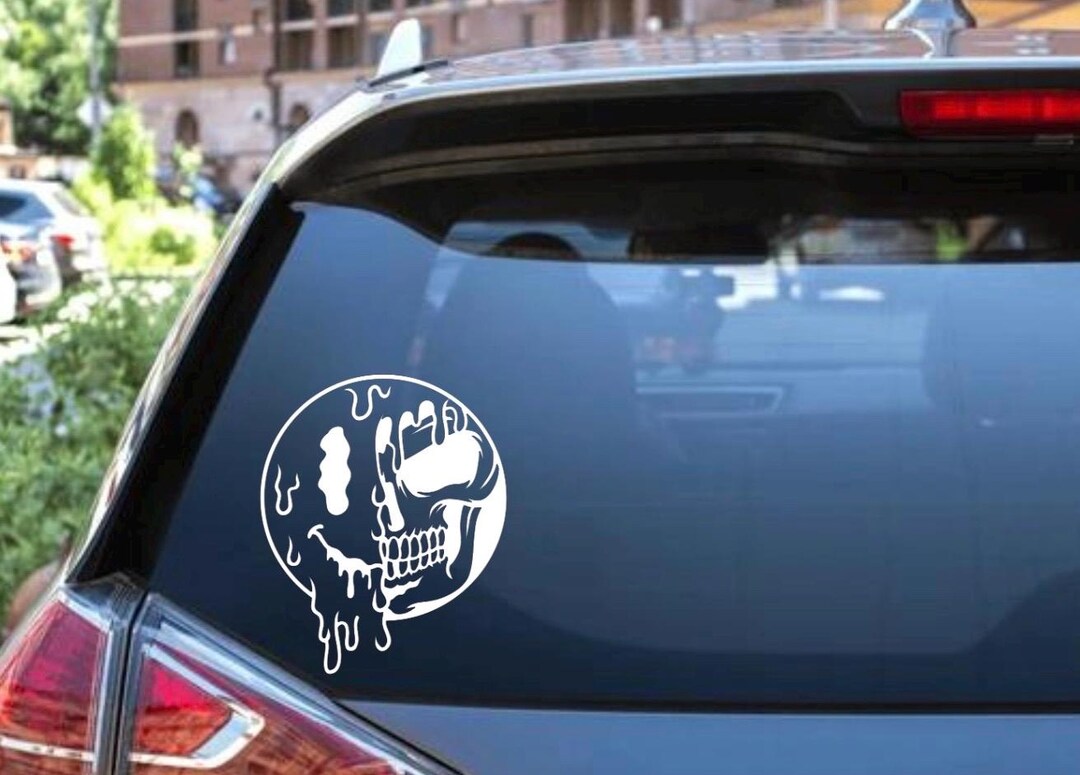 Half Skull Half Smiley Face Decal - Car, Laptop, Vehicle - Etsy