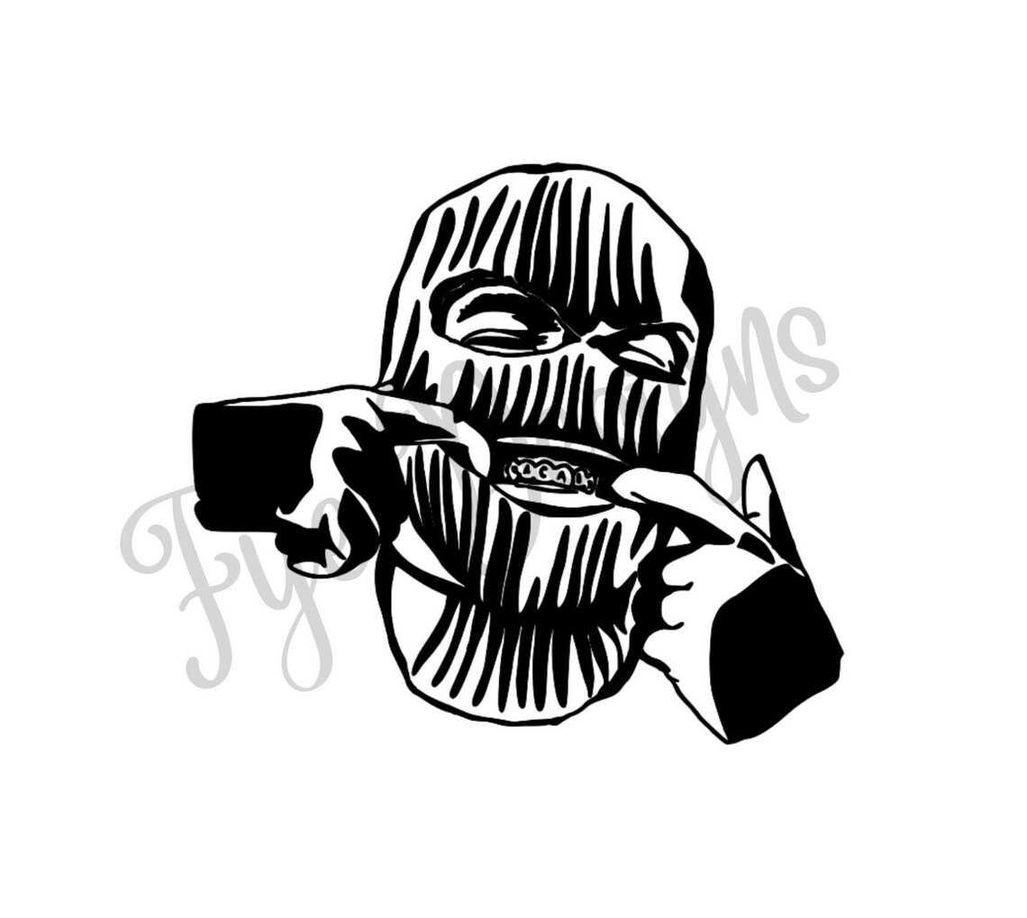 Gangsta With Ski Mask Decal Decal for Cars, Laptop, Vehicle, and Custom ...
