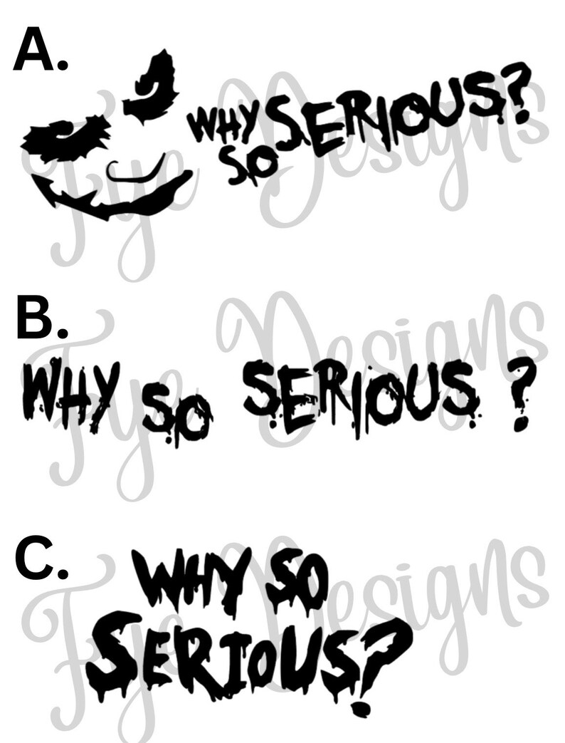 Why so Serious? Decal - Sticker for Cars, Laptop, Vehicle, Custom. - Etsy