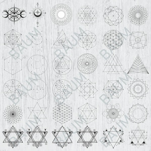 Sacred Geometry Bundle, 108 Sacred Symbols, Vector File, Svg Ai Cdr Dxf ...