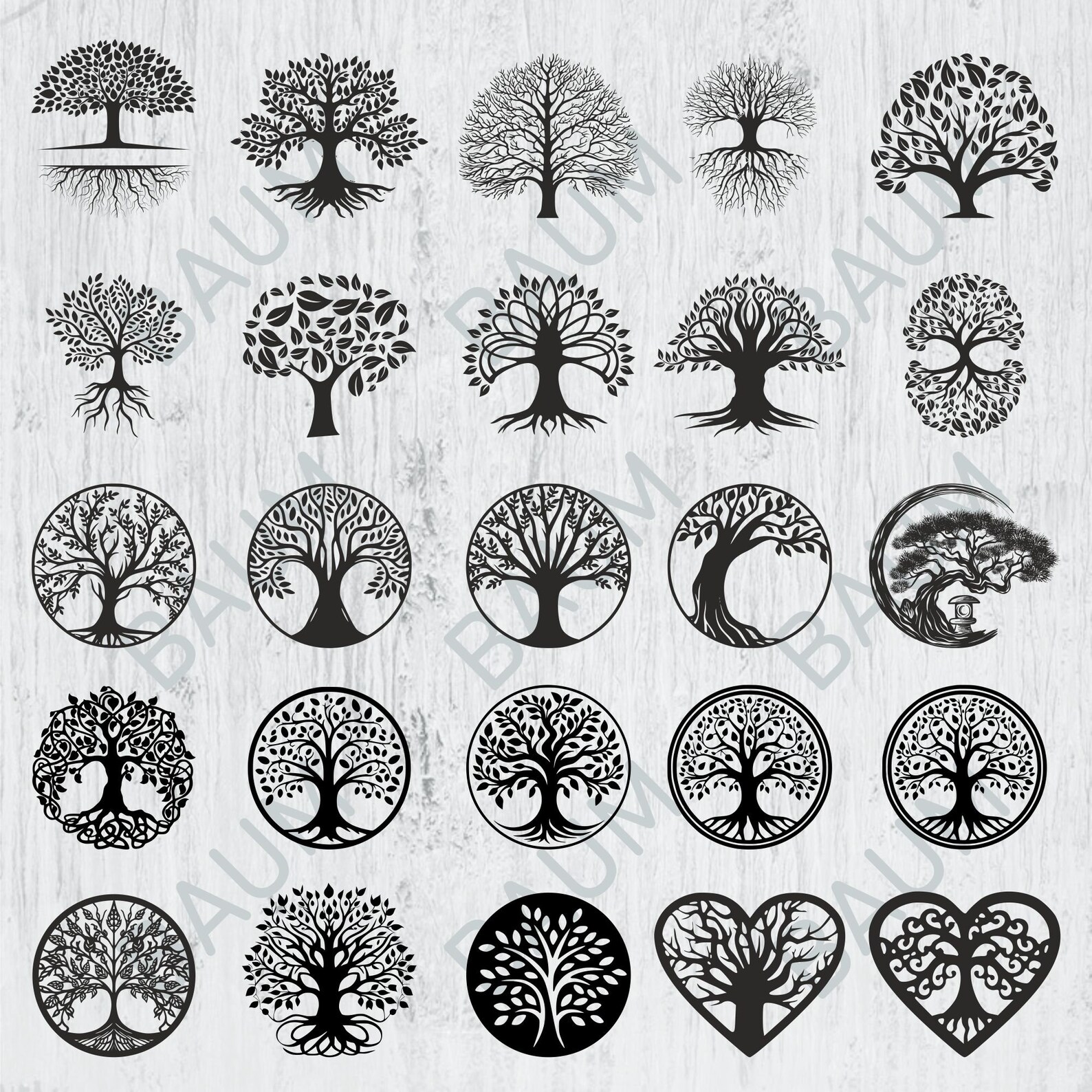 Tree of Life SVG Bundle, Yoga Chakra Symbol, Svg Ai Cdr Dxf Png, Ready ...