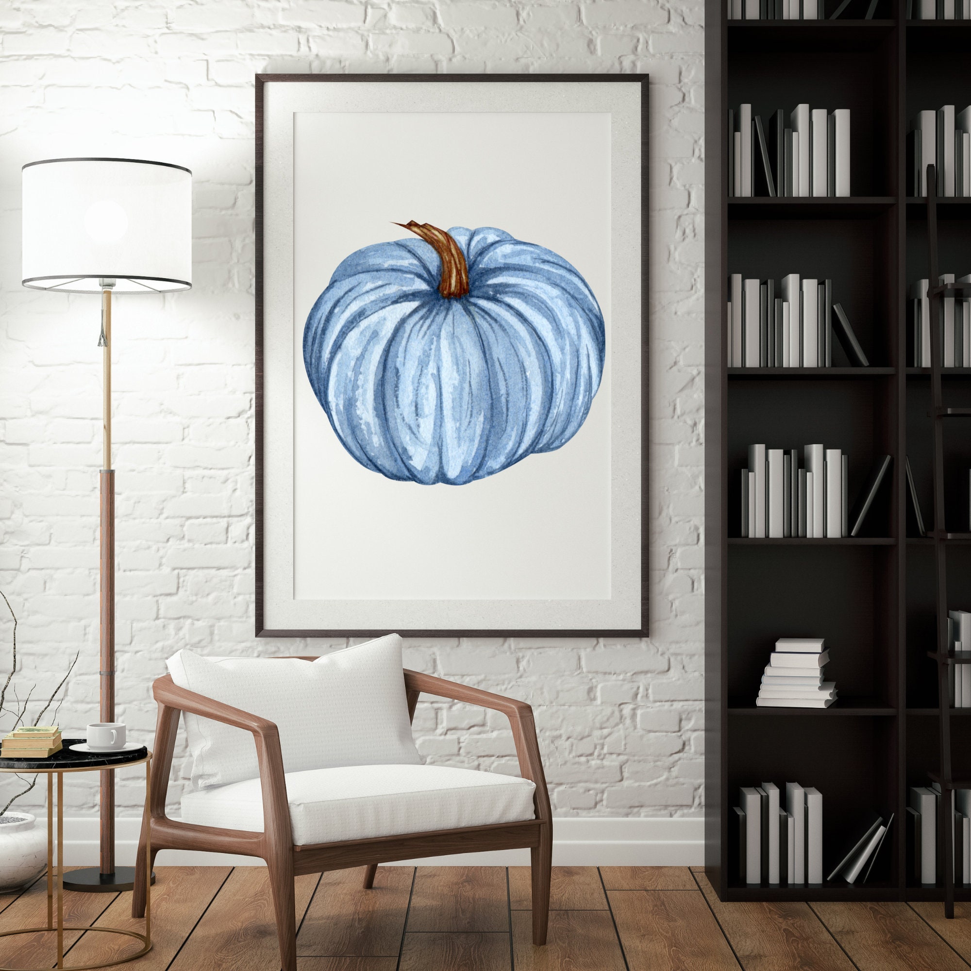 Blue Pumpkin Clipart, Blue Autumn Pumpkin Bundle, Fall Pumpkin Png ...